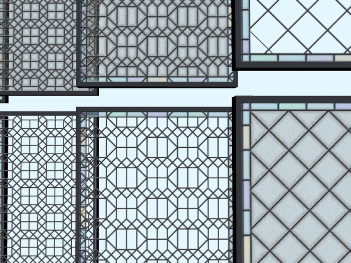 Second Life Marketplace - 54 LEADED GLASS TEXTURES, SEAMLESS WINDOW GLASS, ANTIQUE AND FORMAL ...